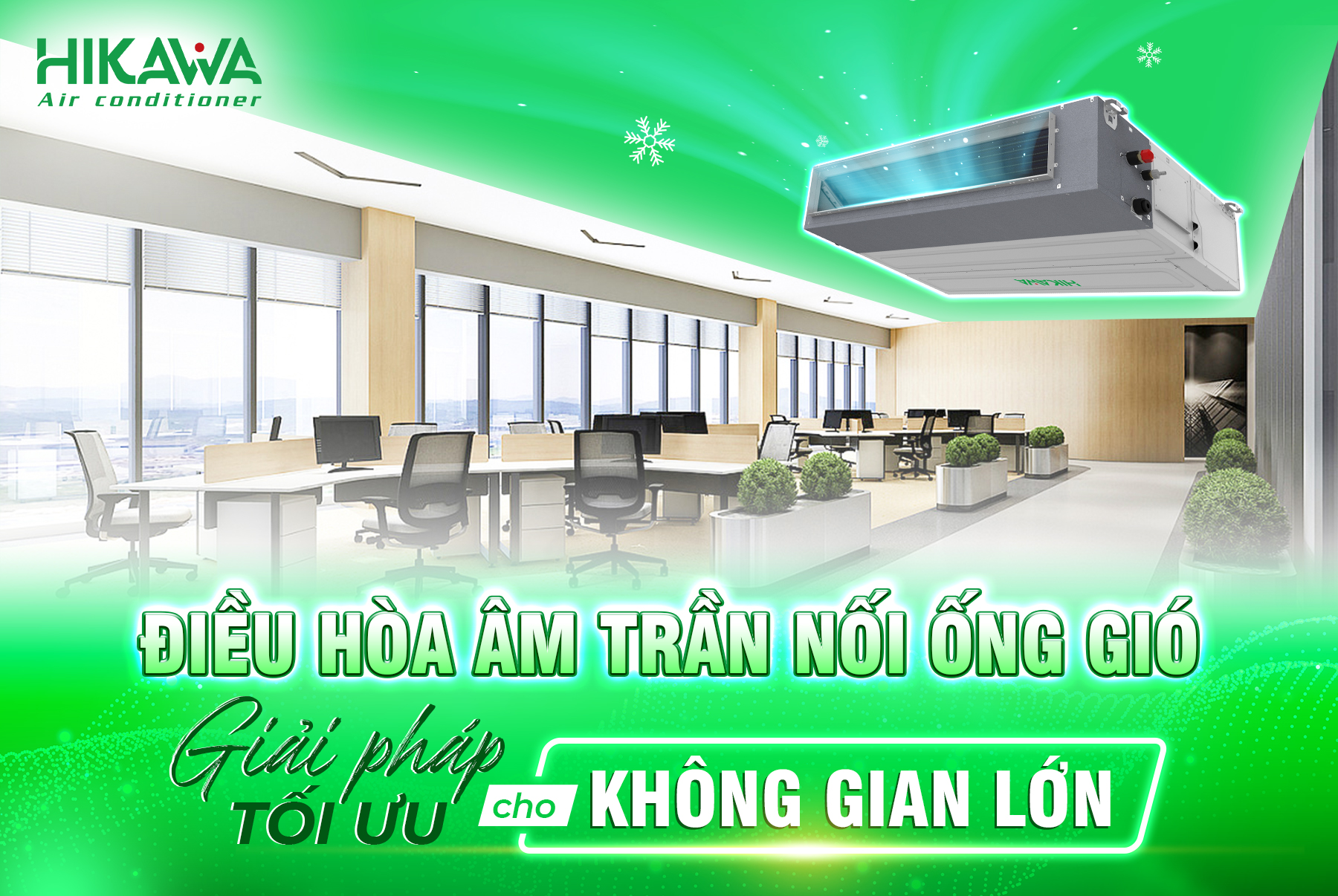 Điều hòa âm trần nối ống gió HIKAWA Inverter 1 chiều 48000 BTU HI-DC50AT/HO-DC50AT